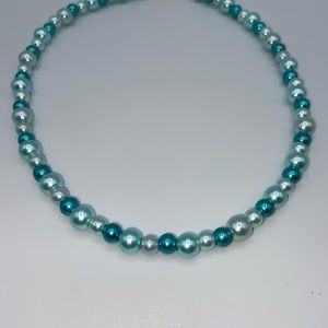 cozybeanz | Jewelry | Handmade Blue Glass Bead Choker Necklace | Poshmark